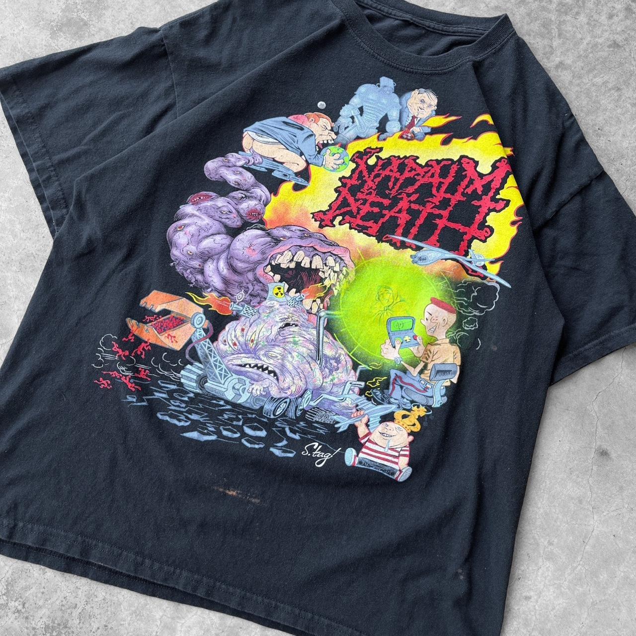 Vintage Napalm Death Death Metal Band Shirt Size-... - Depop