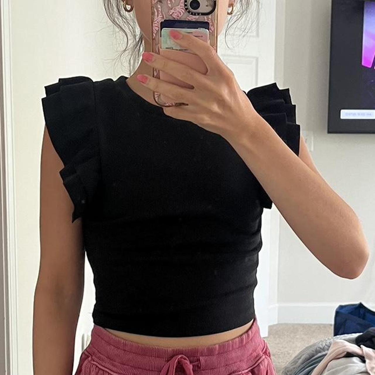 Zara ruffled tee Great condition - Depop