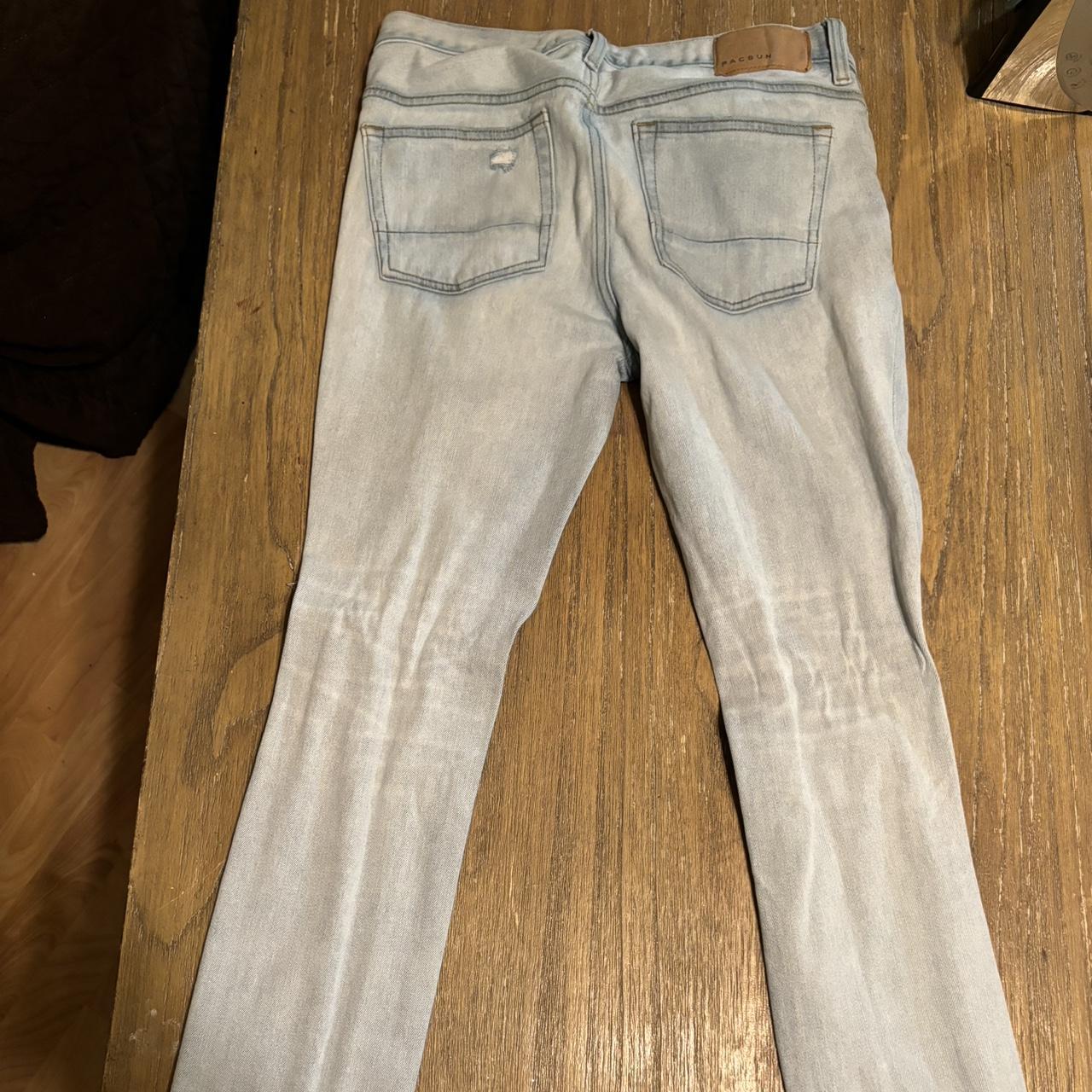 pacsun stacked skinny jeans light blue #pacsun... - Depop