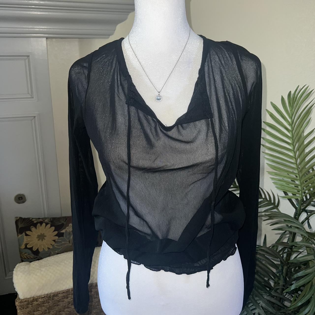 Gorgeous Vintage New York & Company Sheer Mesh Black... - Depop