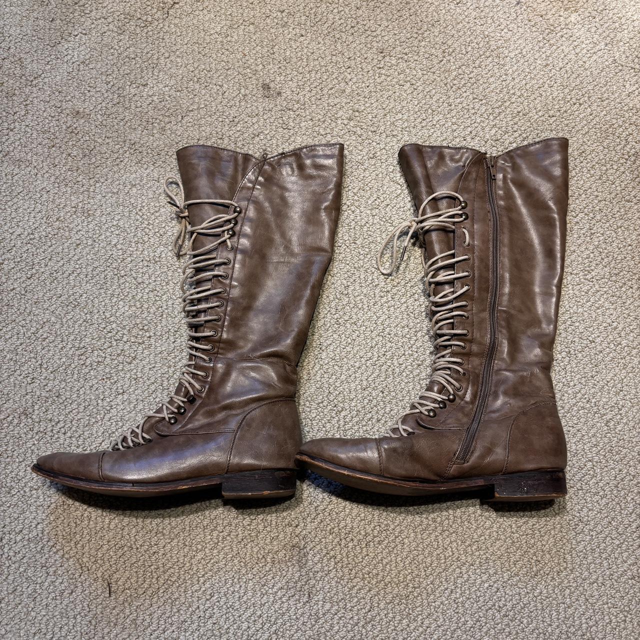 Yoki brand lace up boots. Thrifted but never worn, I... - Depop
