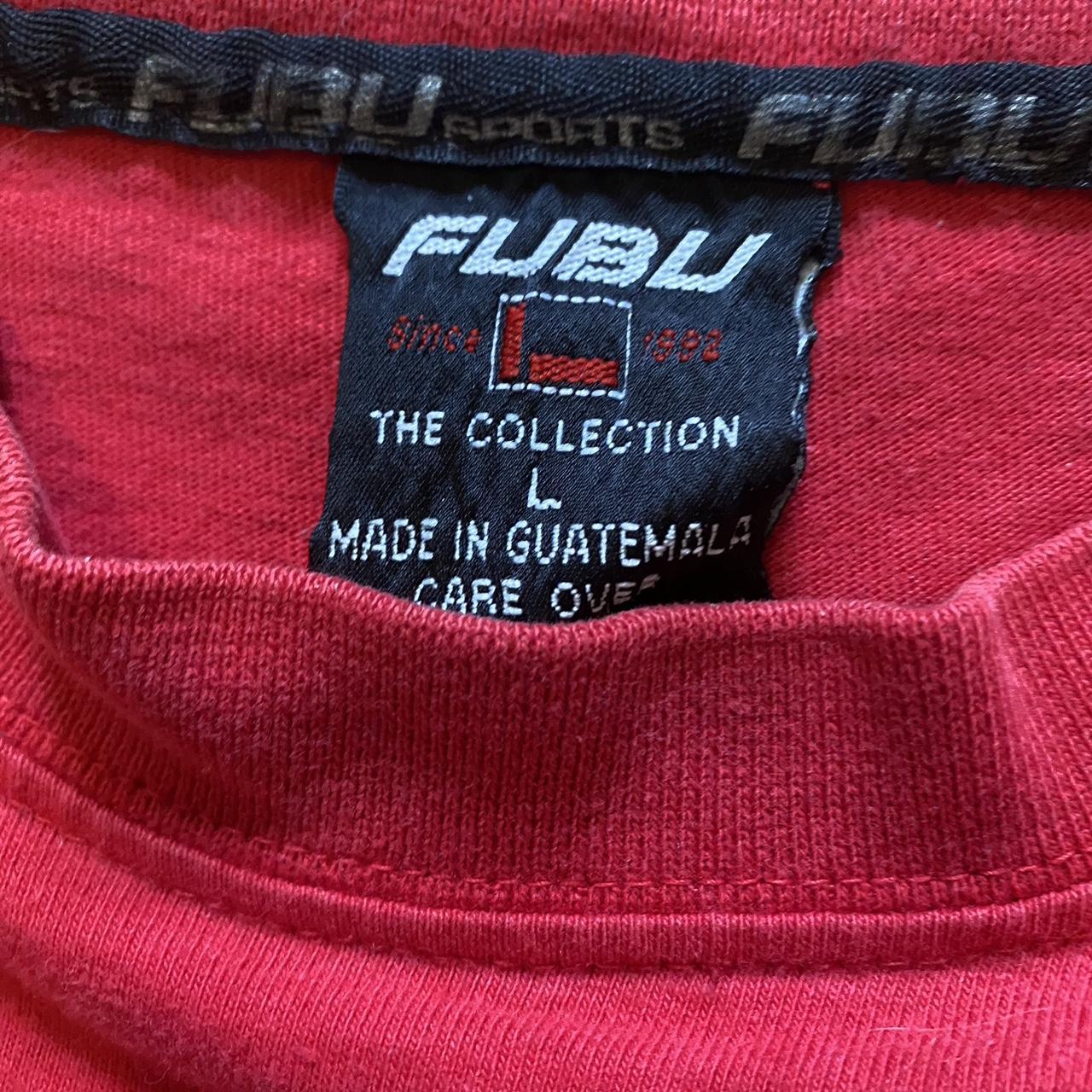 L black and red fubu shirt on stupendous condition... - Depop
