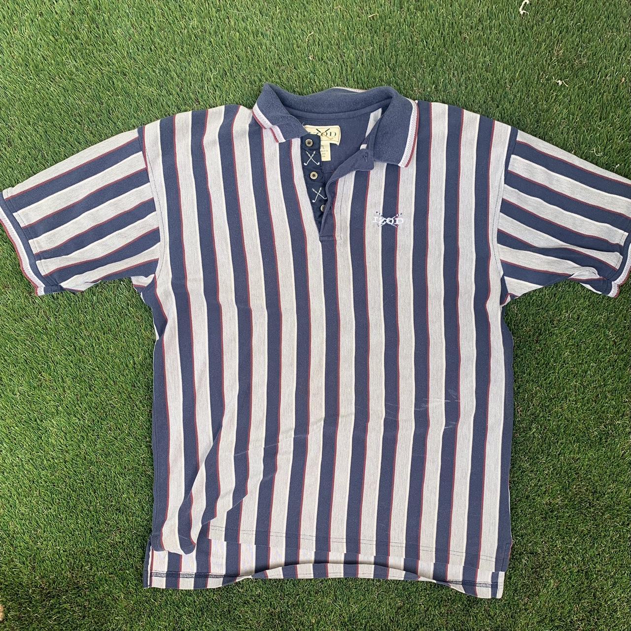 Vintage Izod Striped Polo Size M Great Condition... - Depop