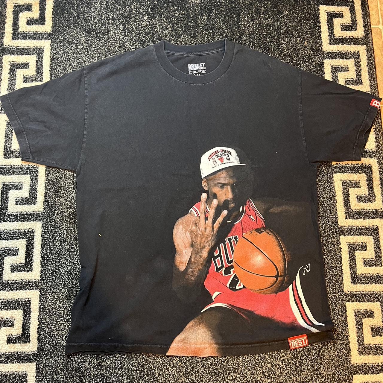 Jordan Men's Black and Red T-shirt | Depop