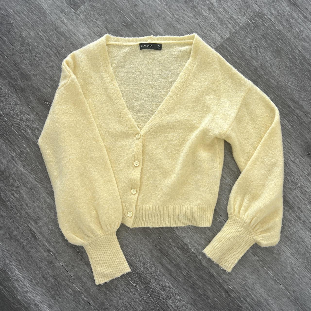 pastel yellow super soft knit cardigan - Glassons... - Depop