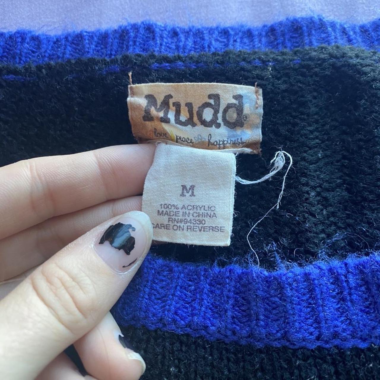 Mudd Clothing Women's Black and Blue Jumper | Depop