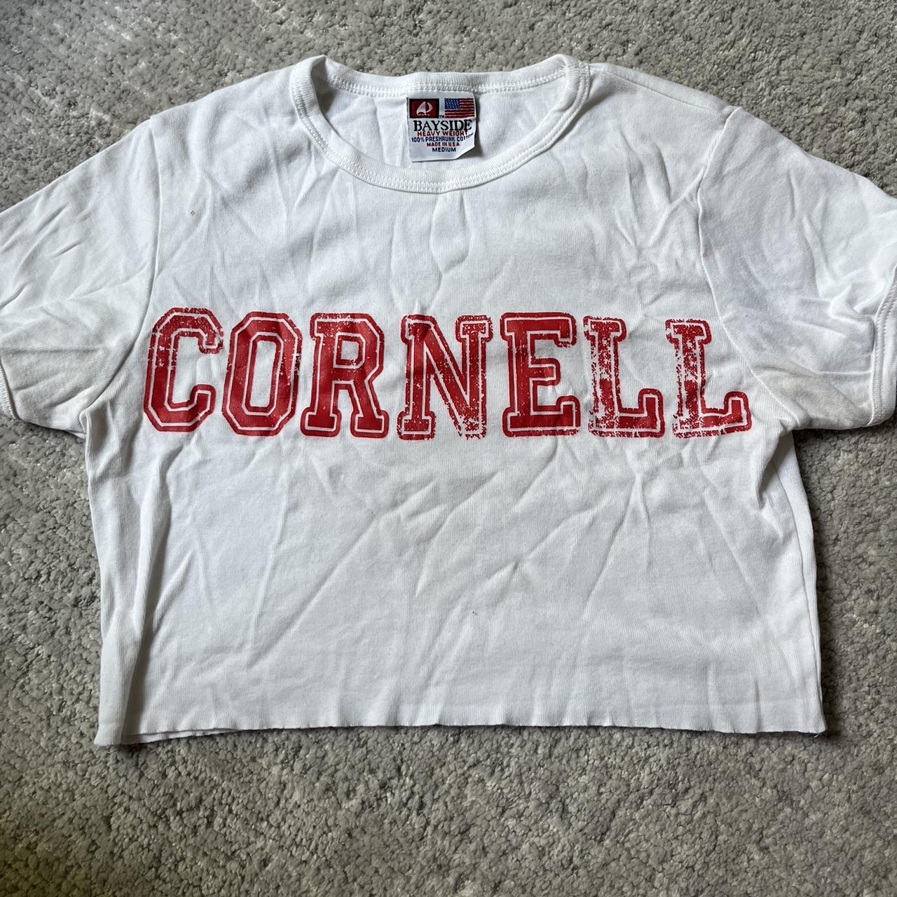 White cropped Cornell shirt Size medium Never... - Depop