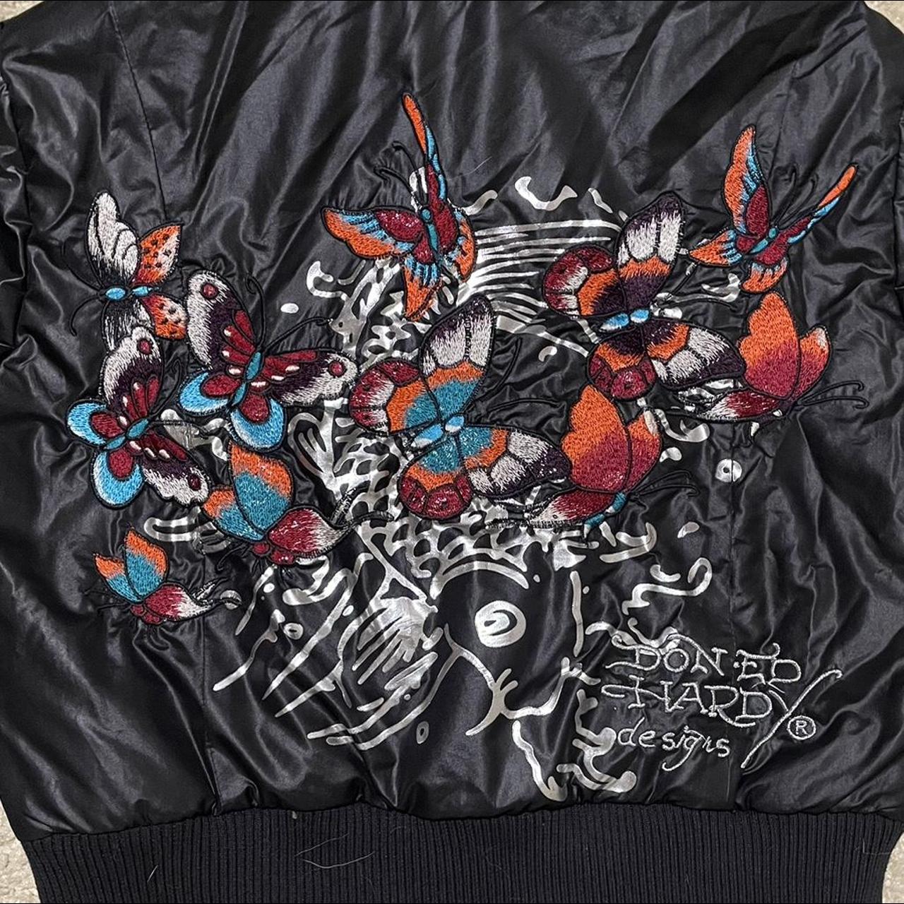 Ed Hardy Jacket Insane Designs All Over Jacket Fur... - Depop