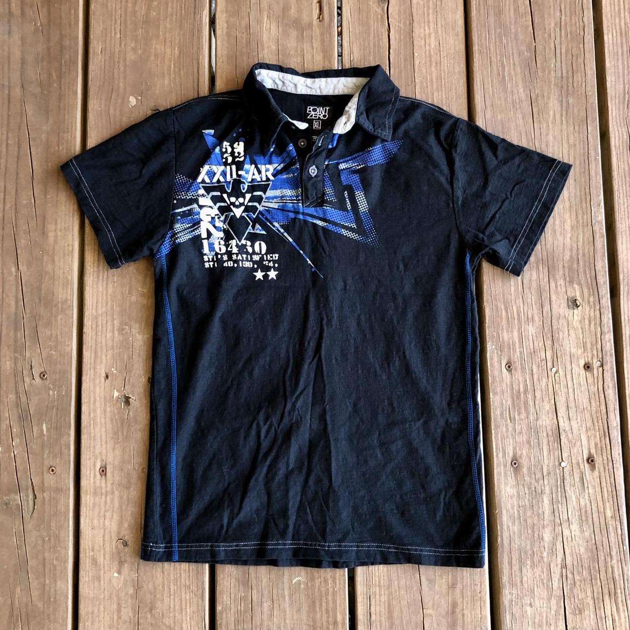 vintage point zero tee kids xl, skull print, in... - Depop