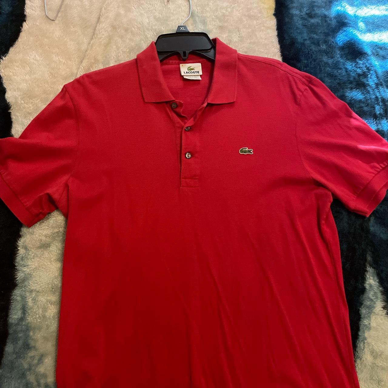 Lacoste red polo shirt - Depop