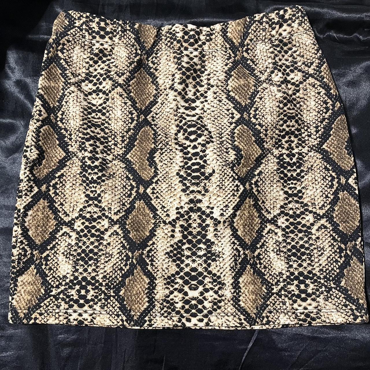 shein snake skin mini skirt , size small. like new! - Depop