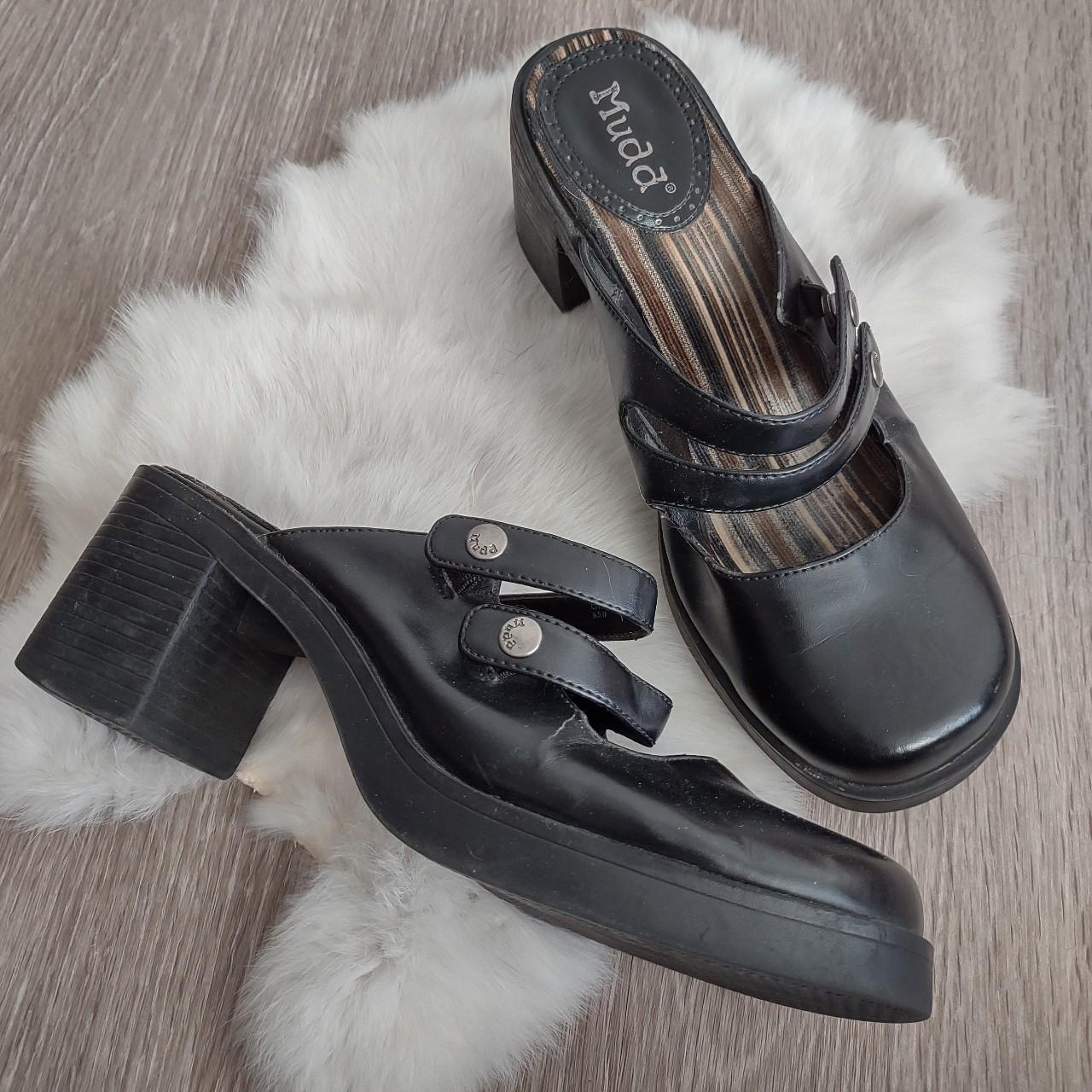 90's Mudd Mary Jane dark academia clogs slip ons... - Depop