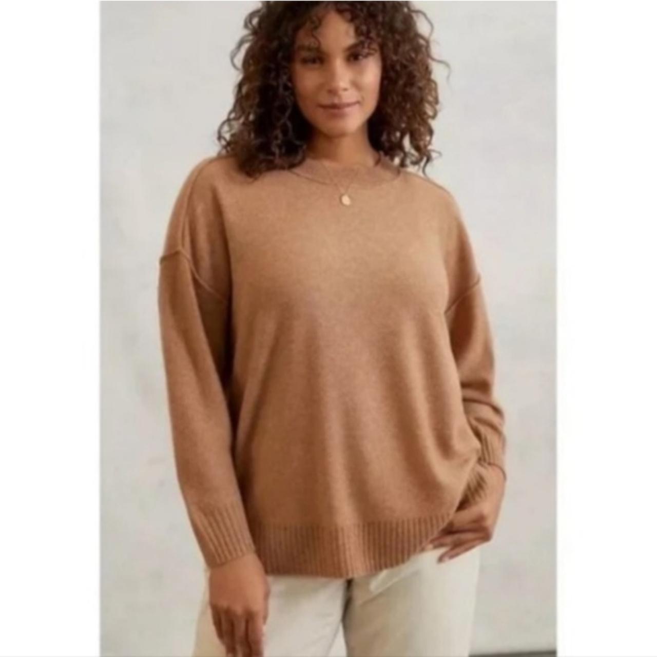 Anthro Pilcro 100% Cashmere Tan Nuetral Angie... - Depop