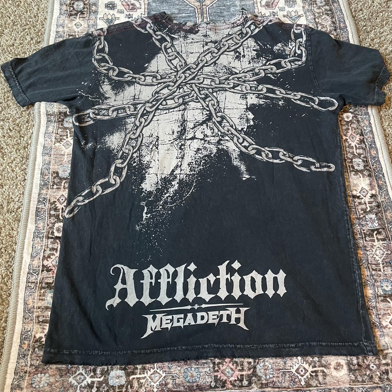 Affliction Megadeth all over print collab shirt.... - Depop