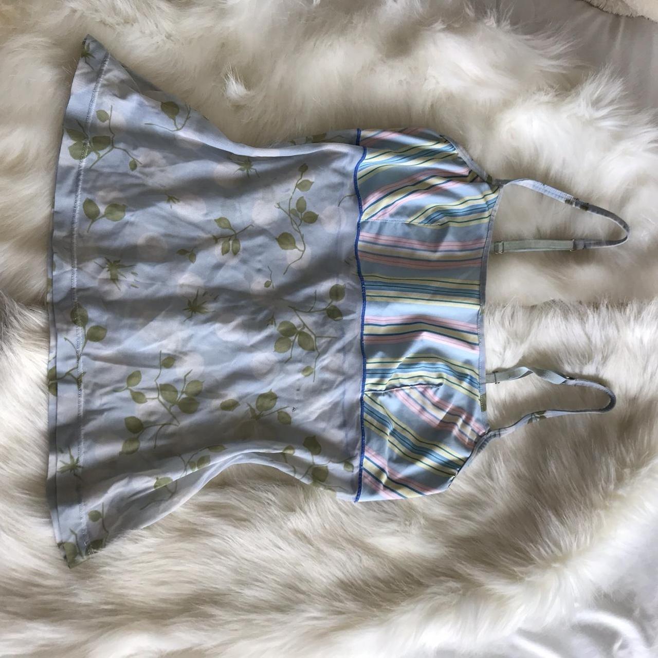 Vintage Y2K sleep wear top with a mesh material... - Depop