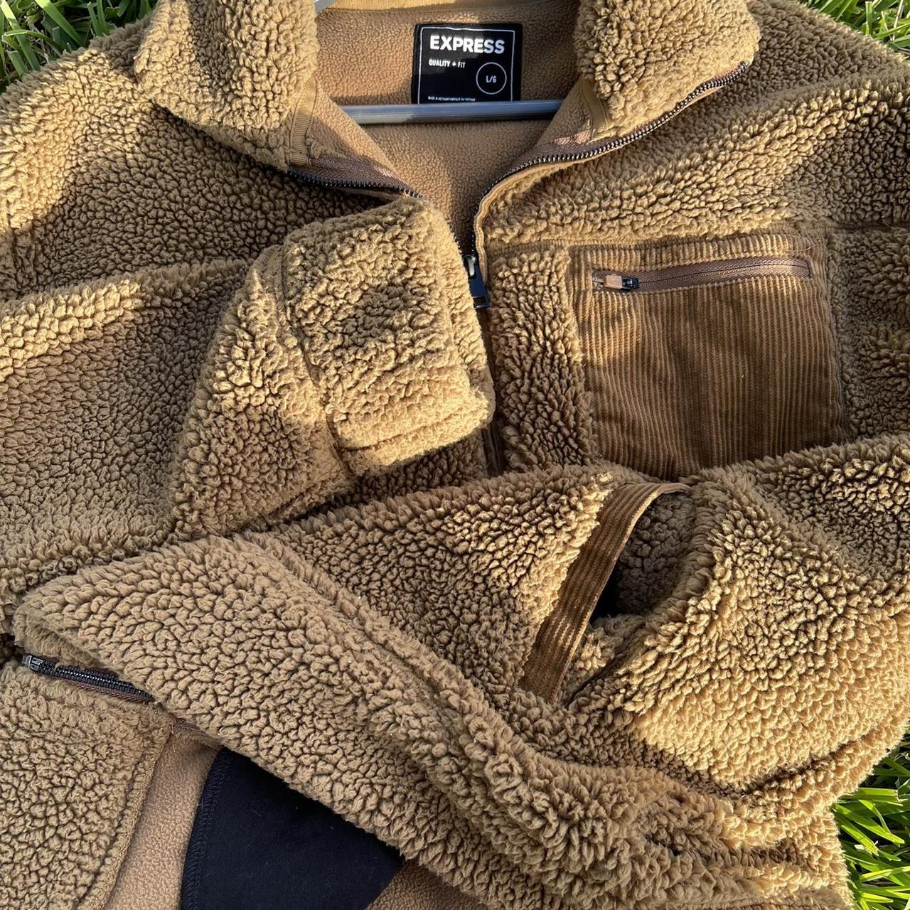 Express Men's Tan and Brown Jacket | Depop