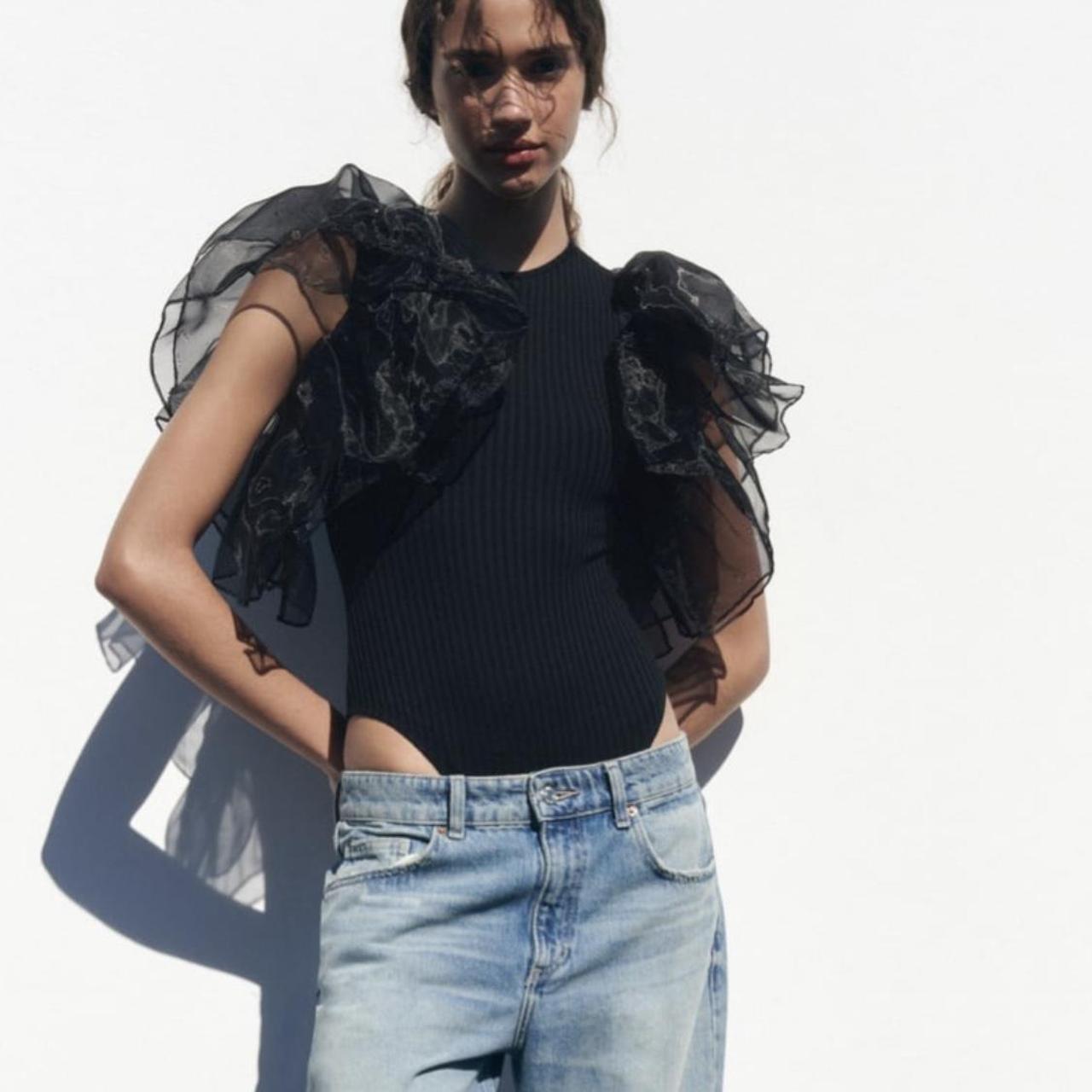 Zara Women's Black Bodysuit | Depop