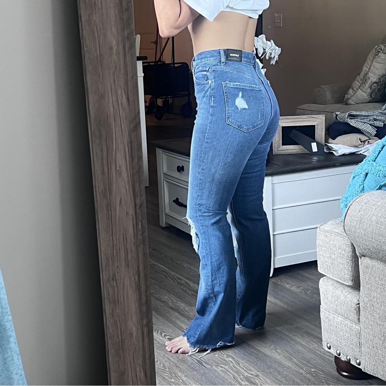 Express Women's Blue Trousers | Depop