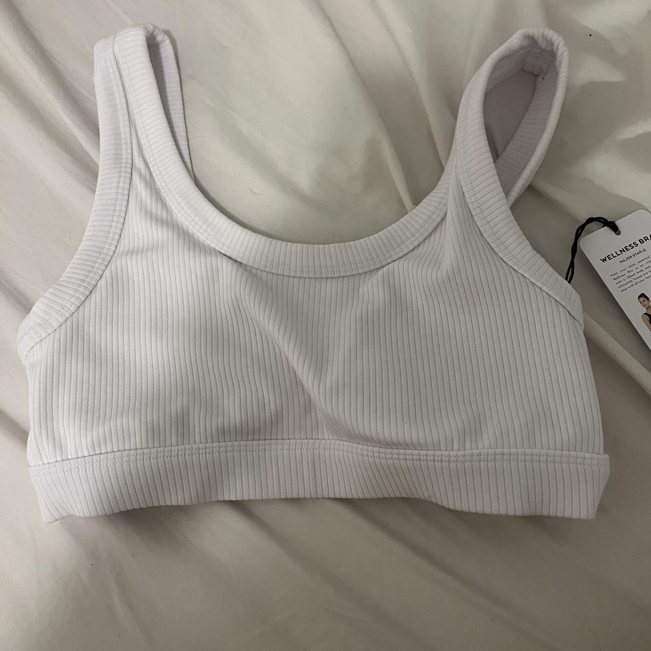 White Alo Yoga ribbed sports bra (brand new with... | Depop