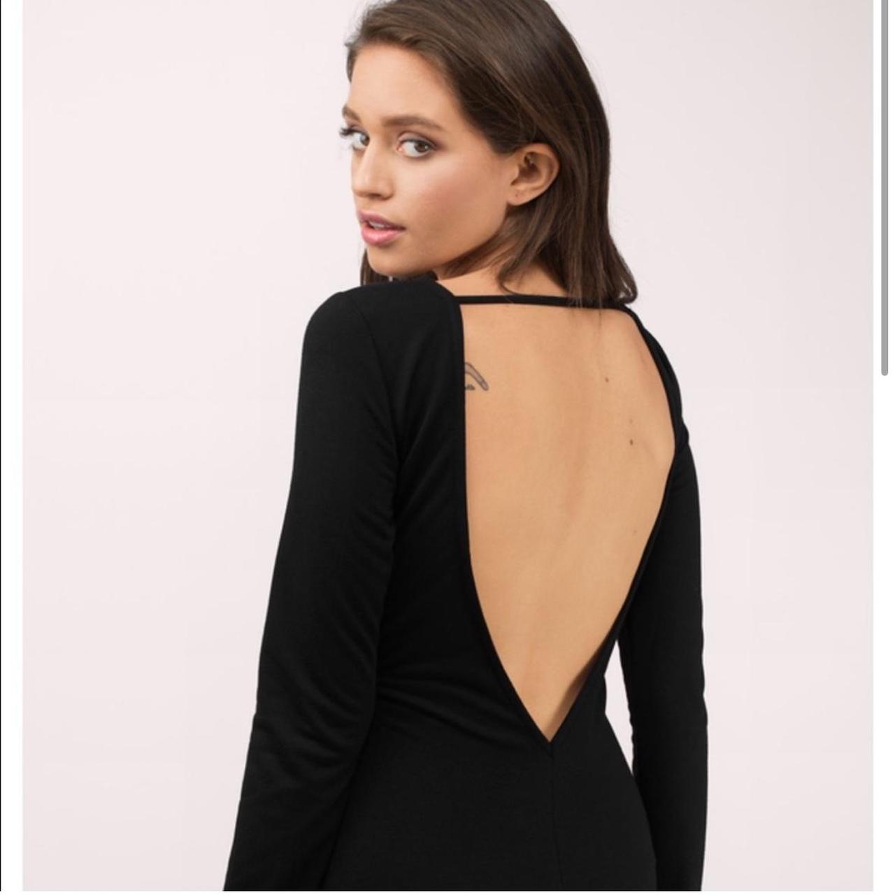 Tobi long sleeve open back bodycon dress size small - Depop