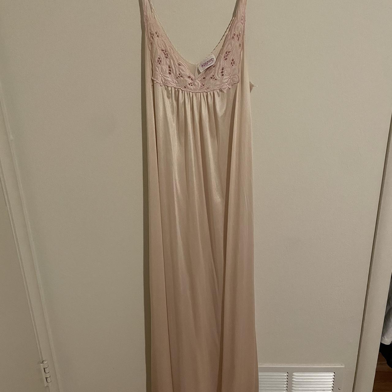 Vintage peach pink ankle length nightgown fits like... - Depop