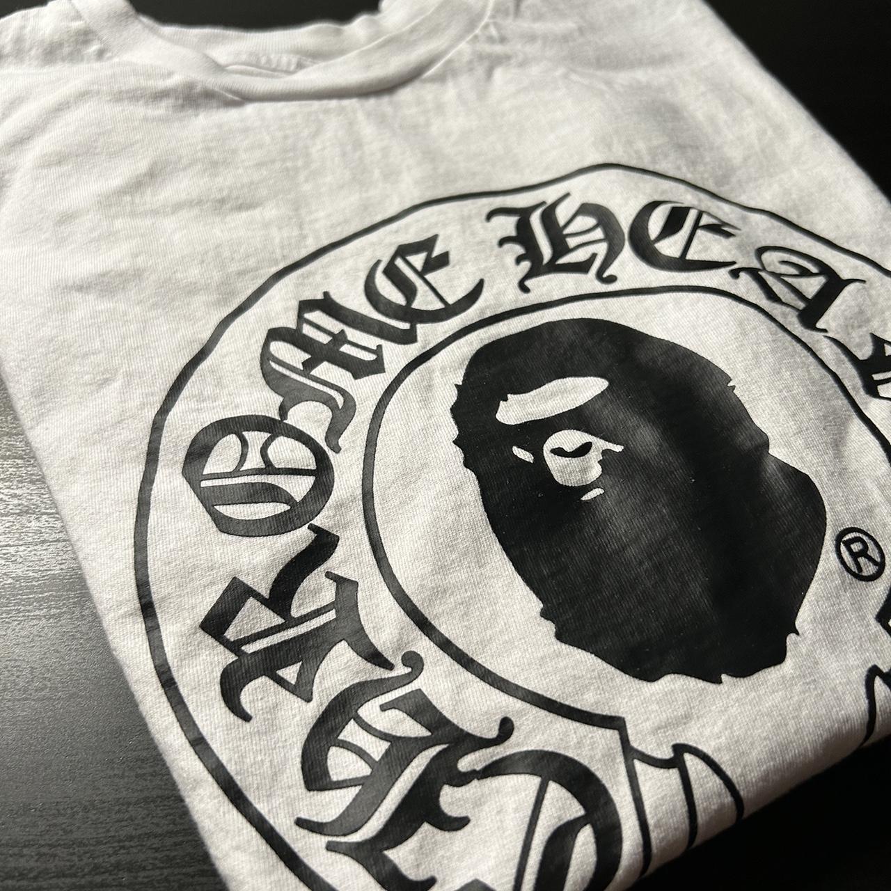 A Bathing Ape Bape Aape x Chrome Hearts Tee white... - Depop