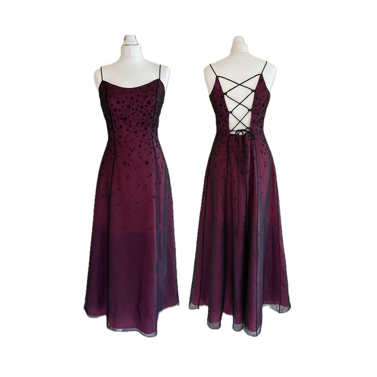 Vintage pinky/red starry prom dress Super pretty... | Depop