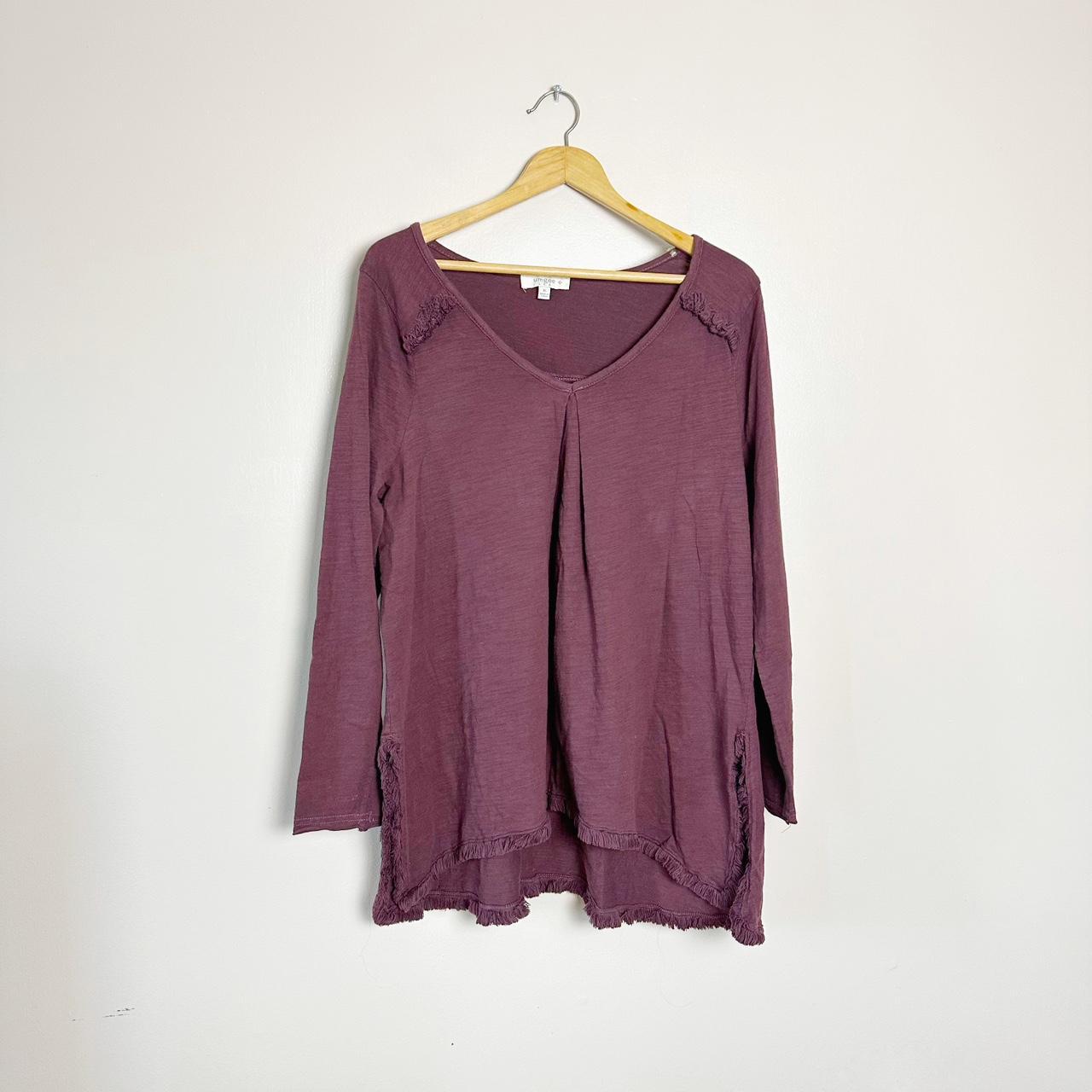 Sale Burgundy Umgee Tassel Edge Casual Top Size Xl Depop