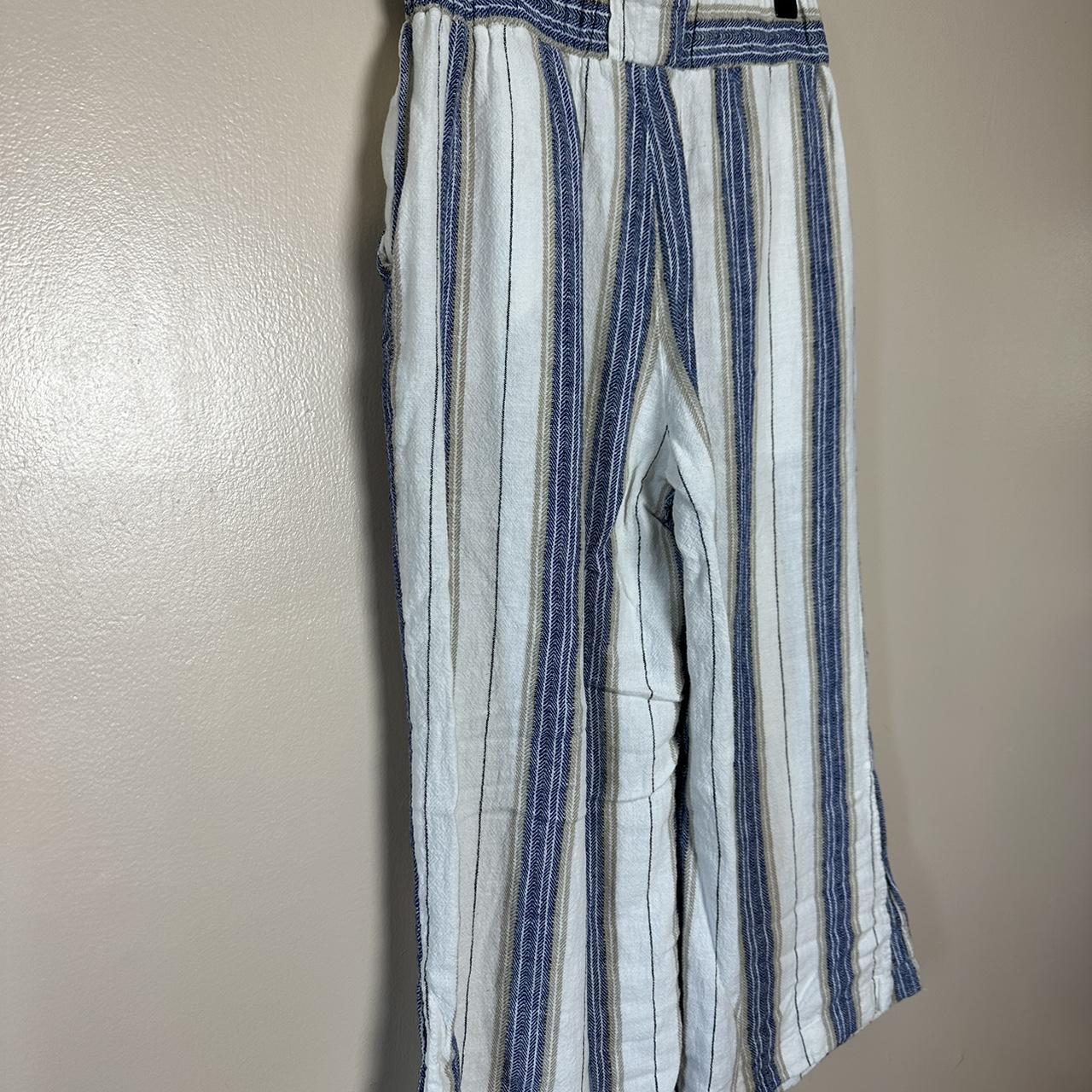 Striped Indigo Rein Boho Pants Size L EUC BRAND:... - Depop