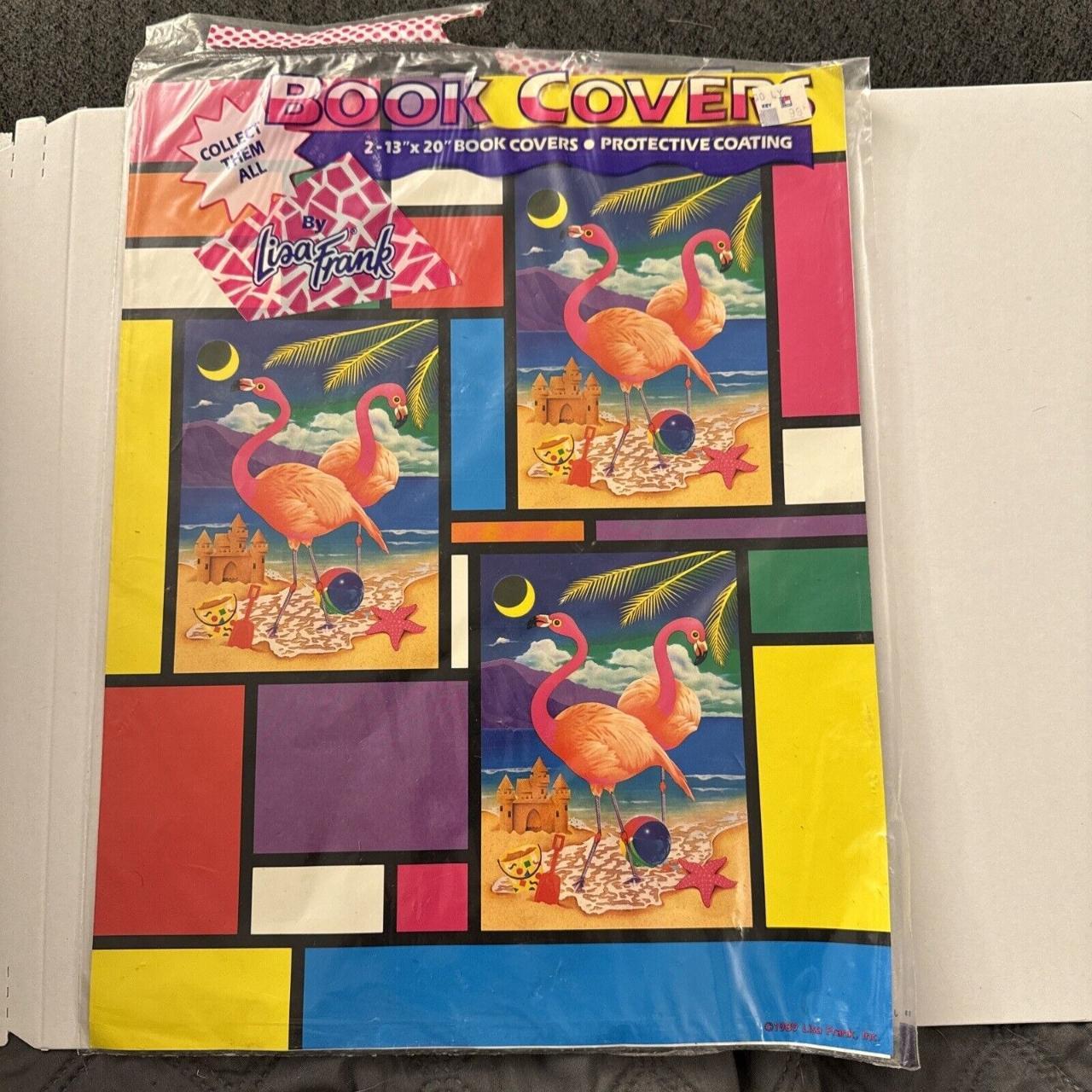 Vintage Book Covers Set Retro Lisa Frank Flamingos... - Depop