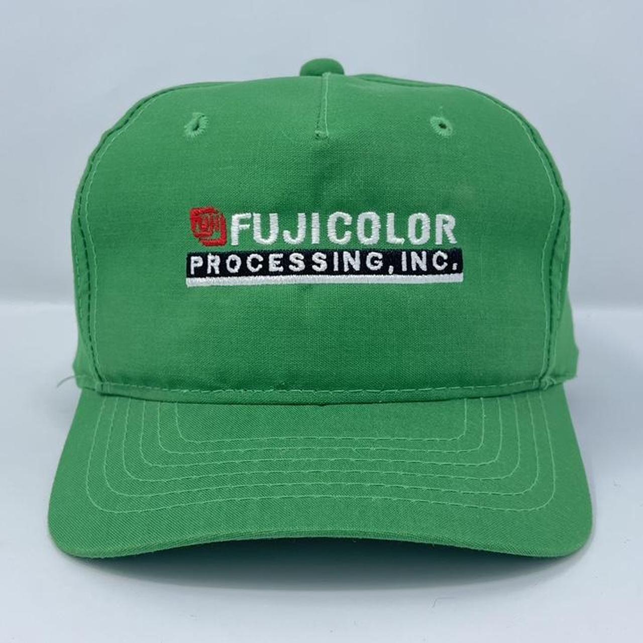 90s FujiFilm Hat Awesome vintage green snap back... - Depop