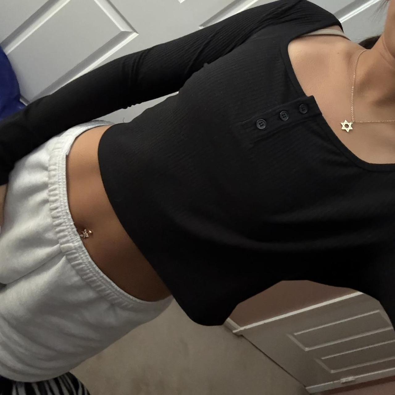 Black long sleeve button up top #longsleeve | Depop