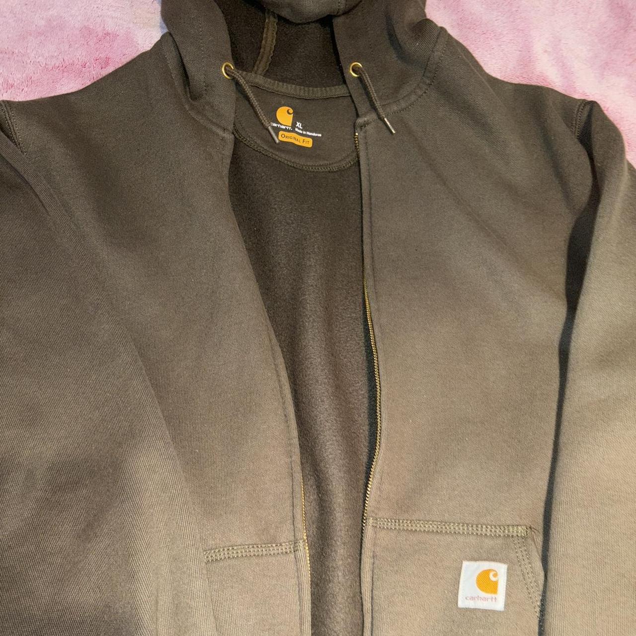 XL carhartt army green zip up hoodie! perfect... - Depop