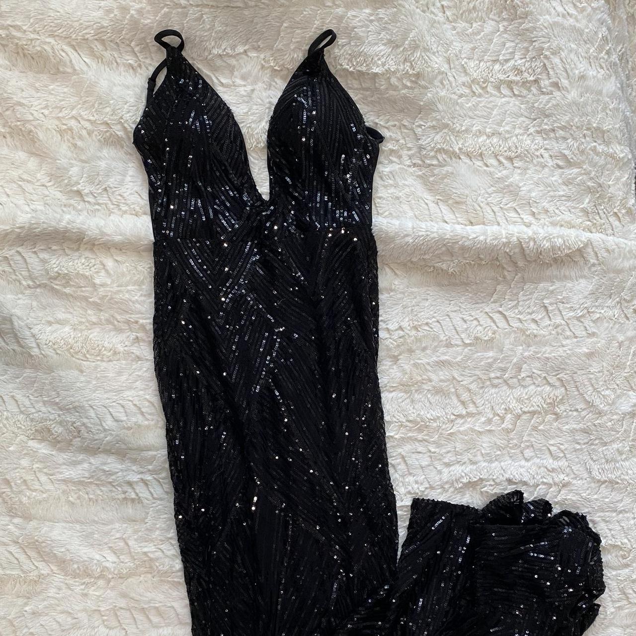 Black Sparkly Open Back Prom Dress - never worn -... - Depop