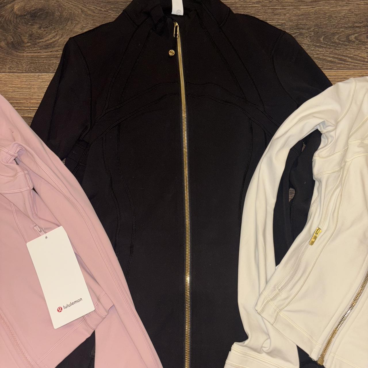 Black, white, and pink Lululemon define jackets ... | Depop