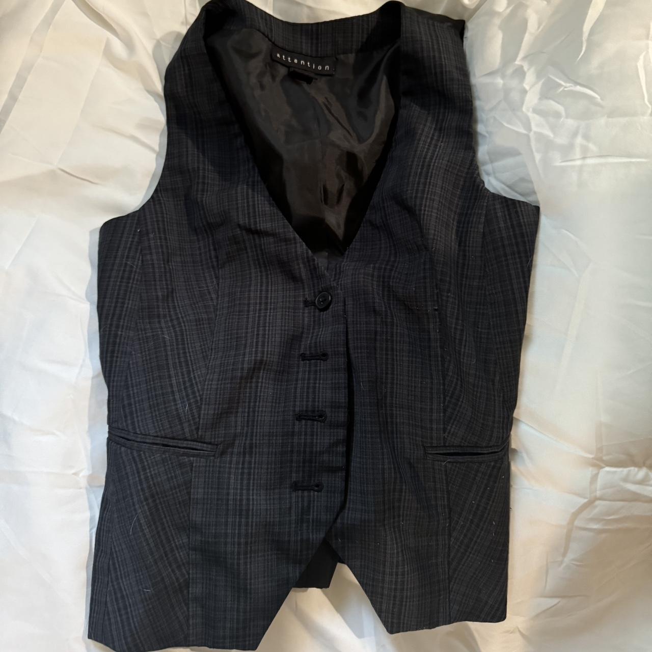 very cute y2k fitted vest!! major office siren vibes... - Depop