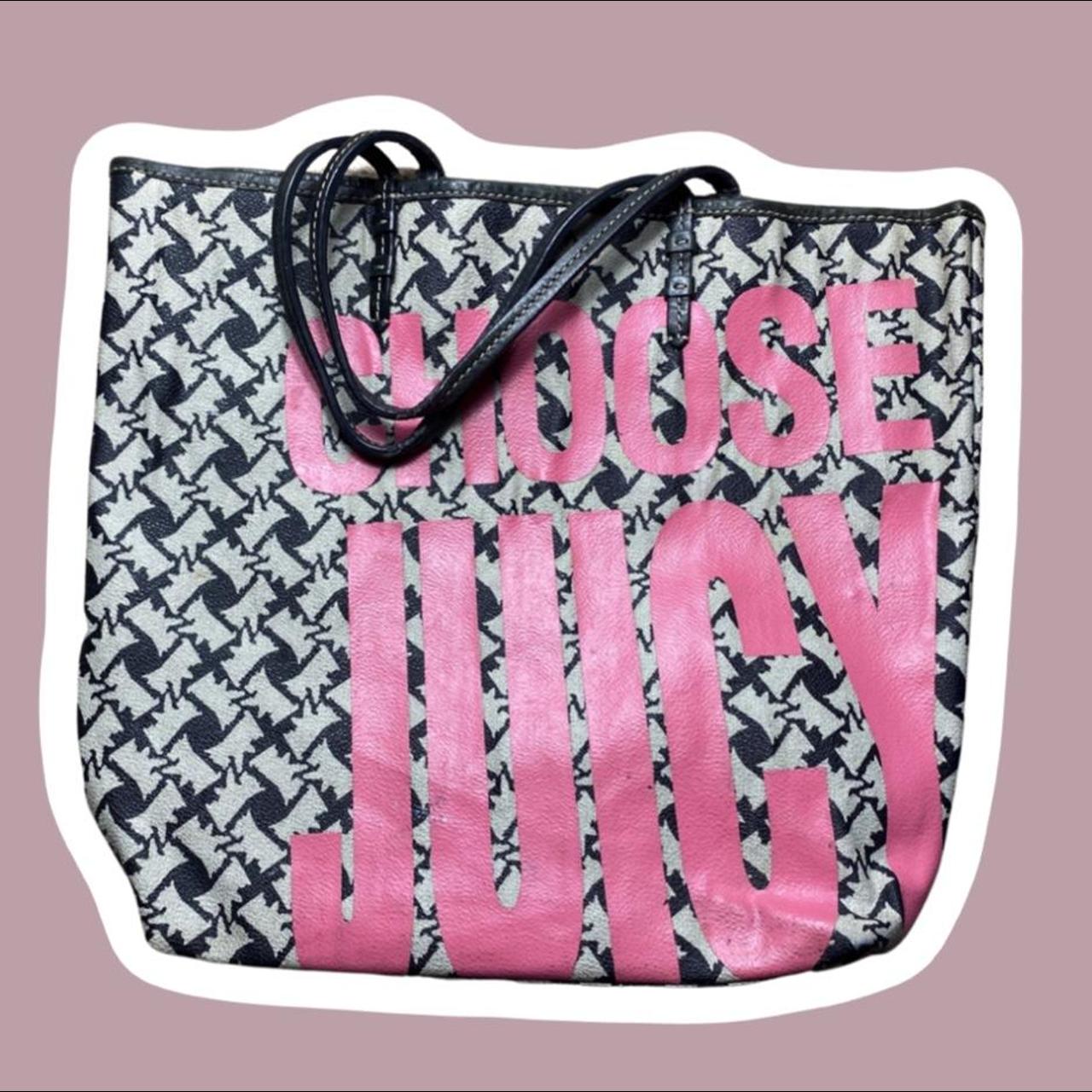 Juicy Couture tote Y2k black/pink handbag #juicy... - Depop
