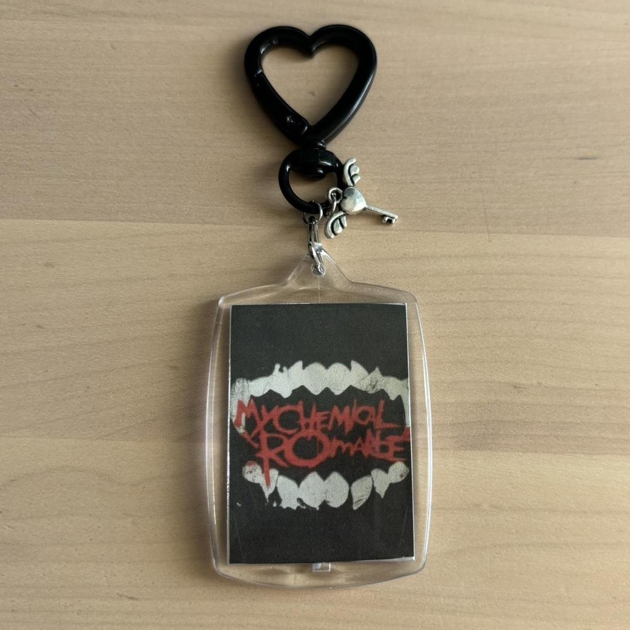 Mcr my chemical romance double sided keychain with... | Depop