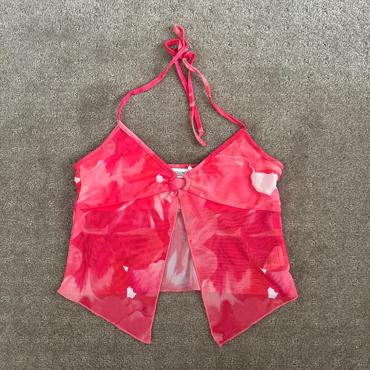 Pink Glassons Halter Neck Top - Depop