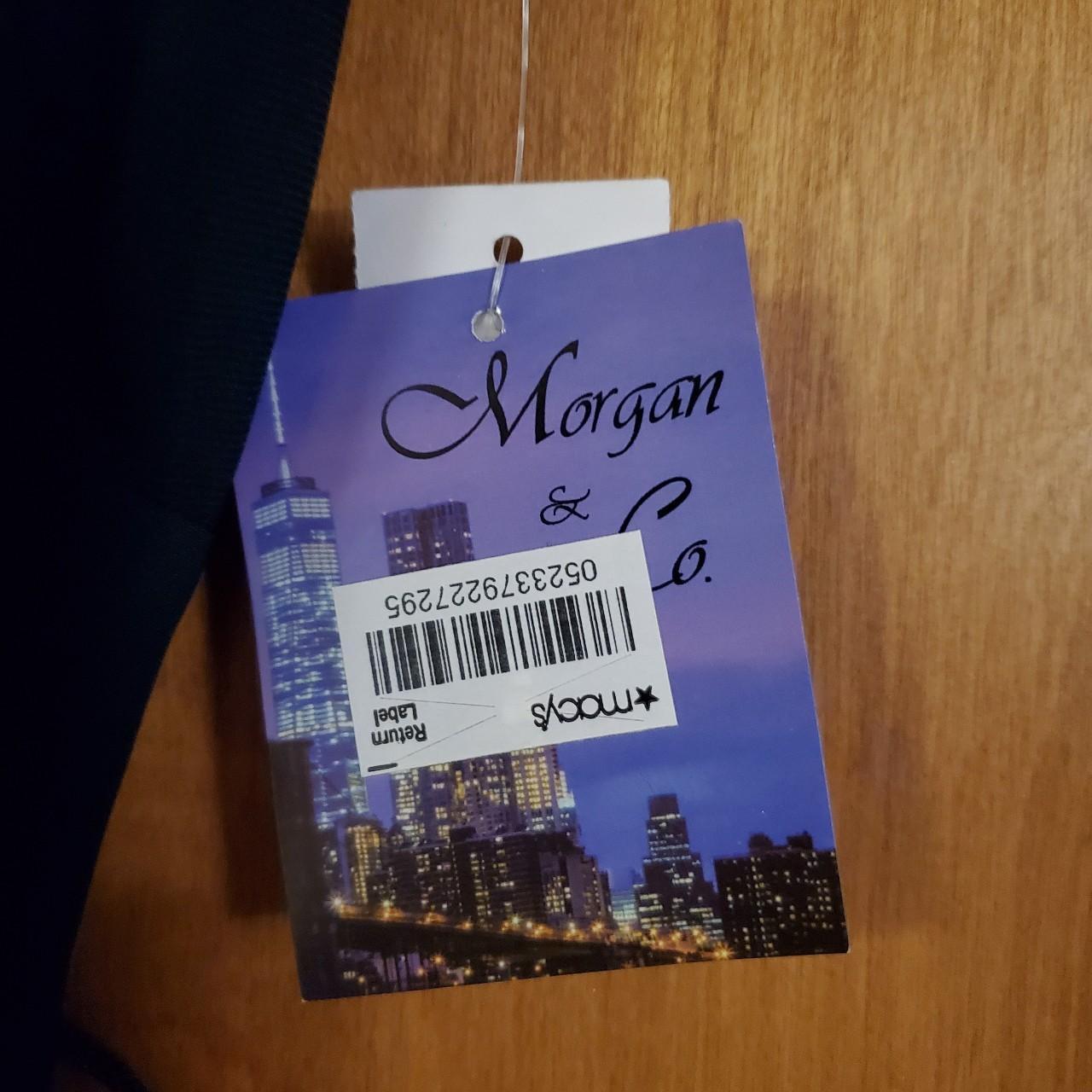 Morgan & Co Ladder Back Halter Gown Approx. 48-1/4"... - Depop