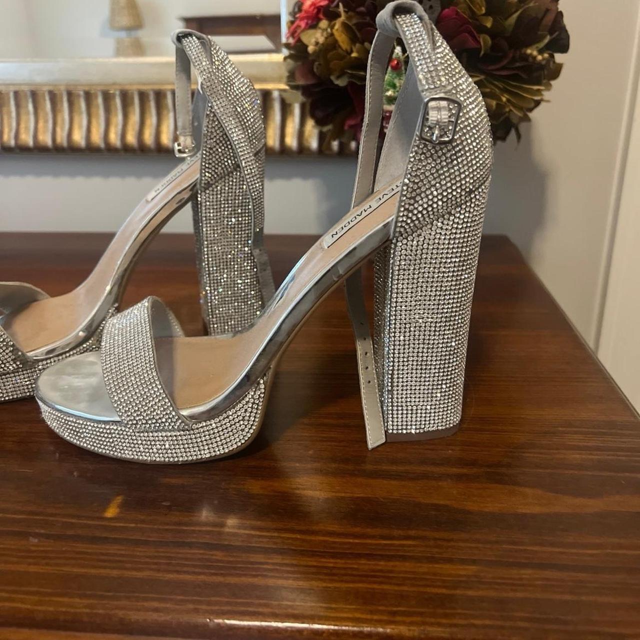 Steve Madden silver 5” heels #prom #dance Just... - Depop