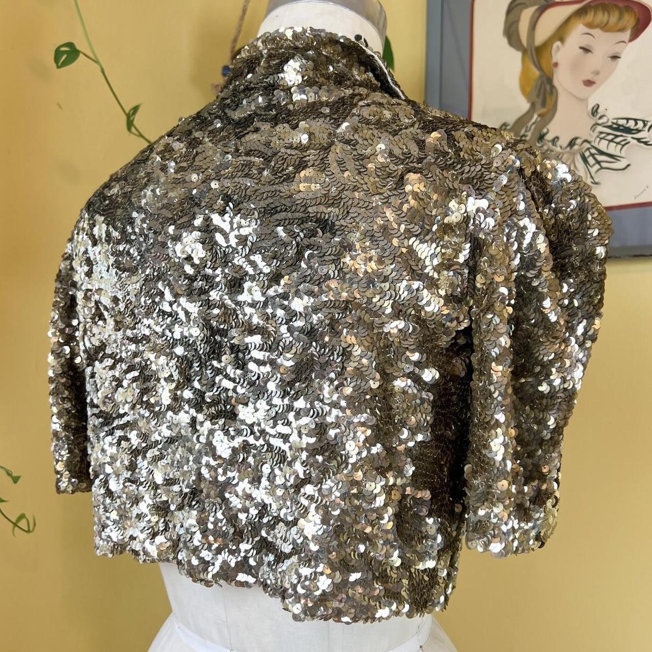 RARE 1930s vintage silver sequin jacket. A gleaming... - Depop