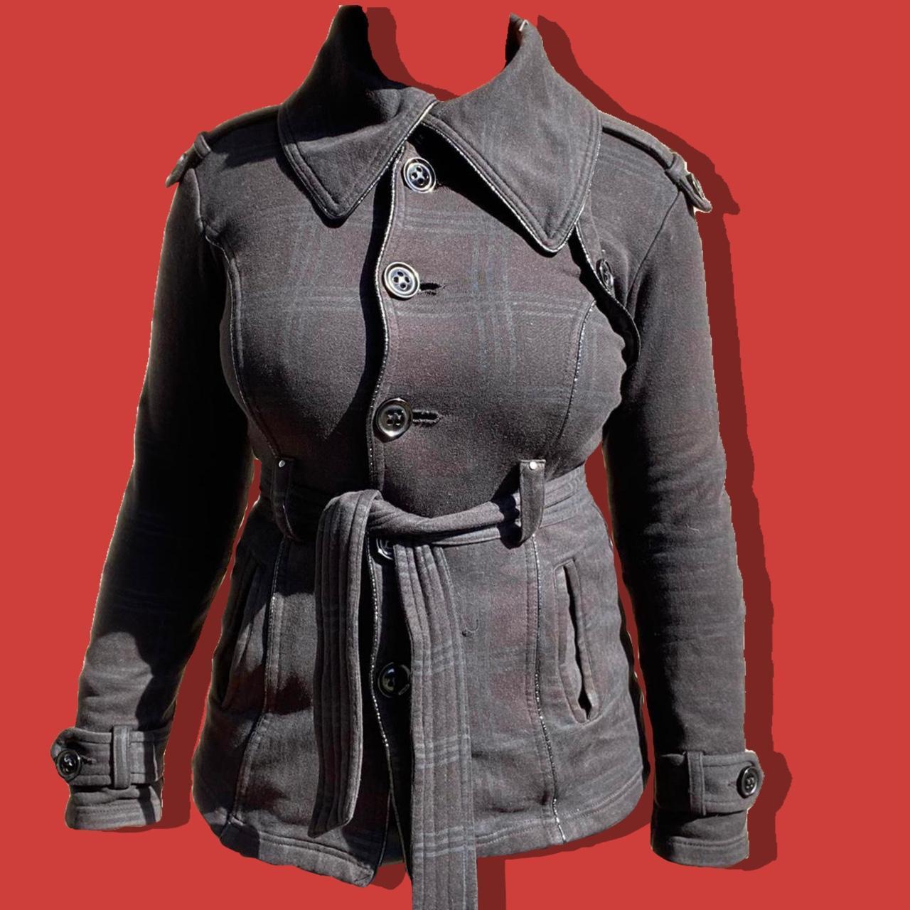 Sebby Plaid Winter Coat Details: Vintage black tie... - Depop