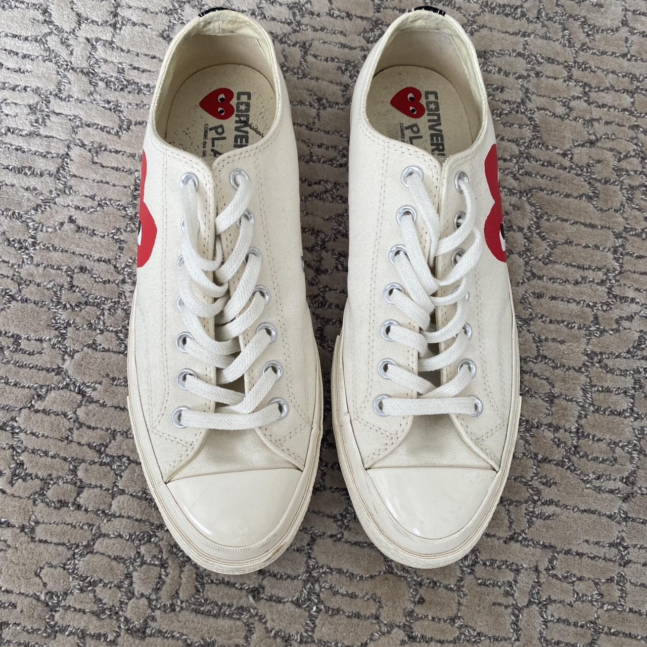Comme Des Gargon CDG Converse Canvas Cream size 10US - Depop
