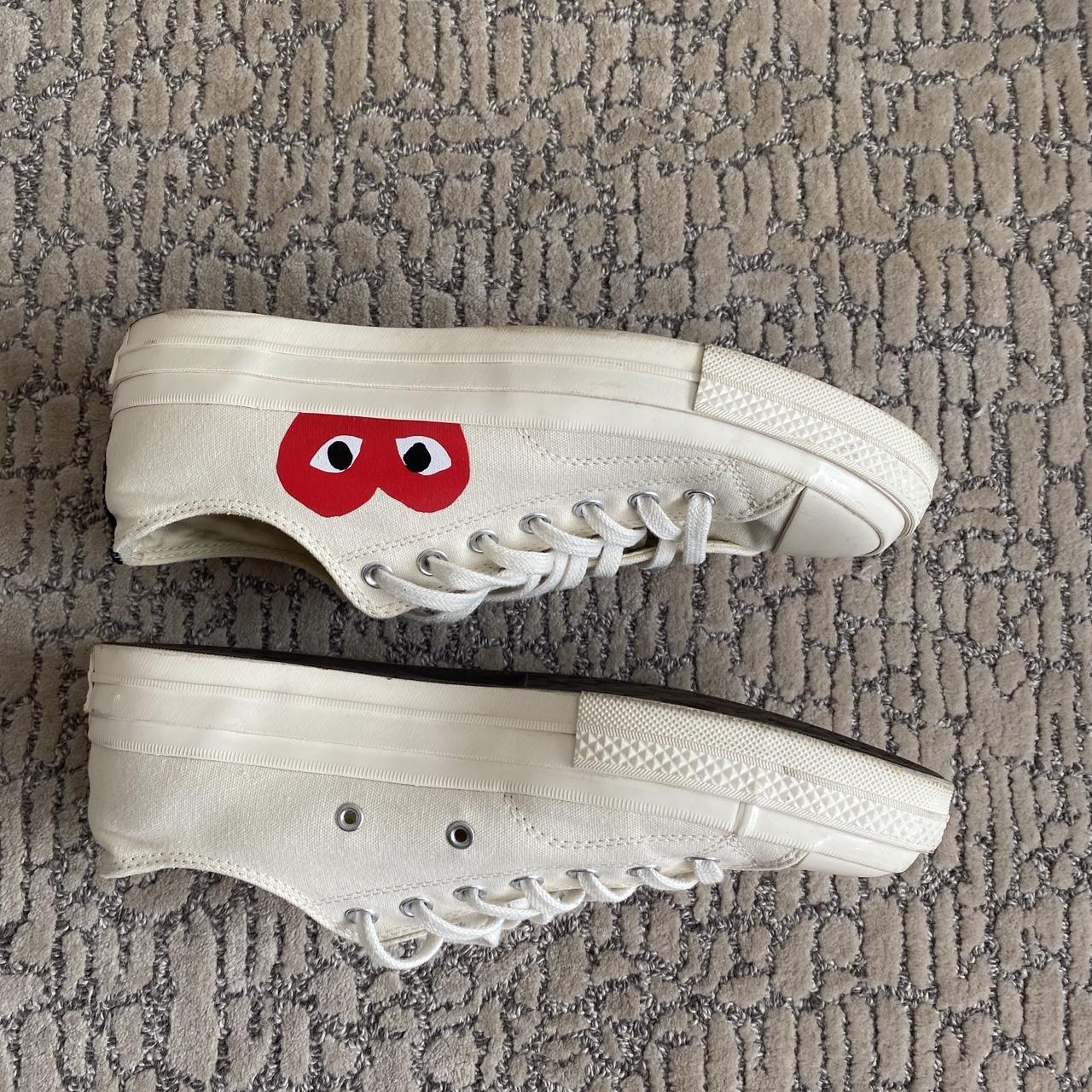 Comme Des Gargon CDG Converse Canvas Cream size 10US - Depop