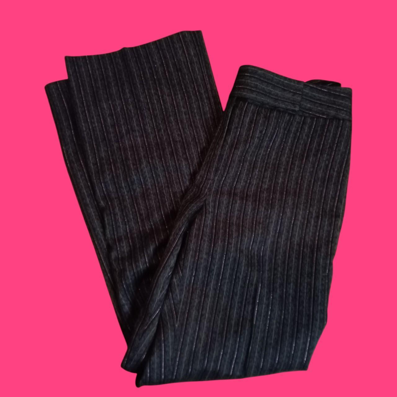 Black and sparkly pink pinstripe slacks pants size... | Depop