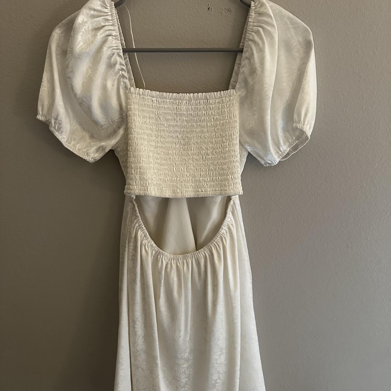 White altard state dress with flowers- worn once - Depop