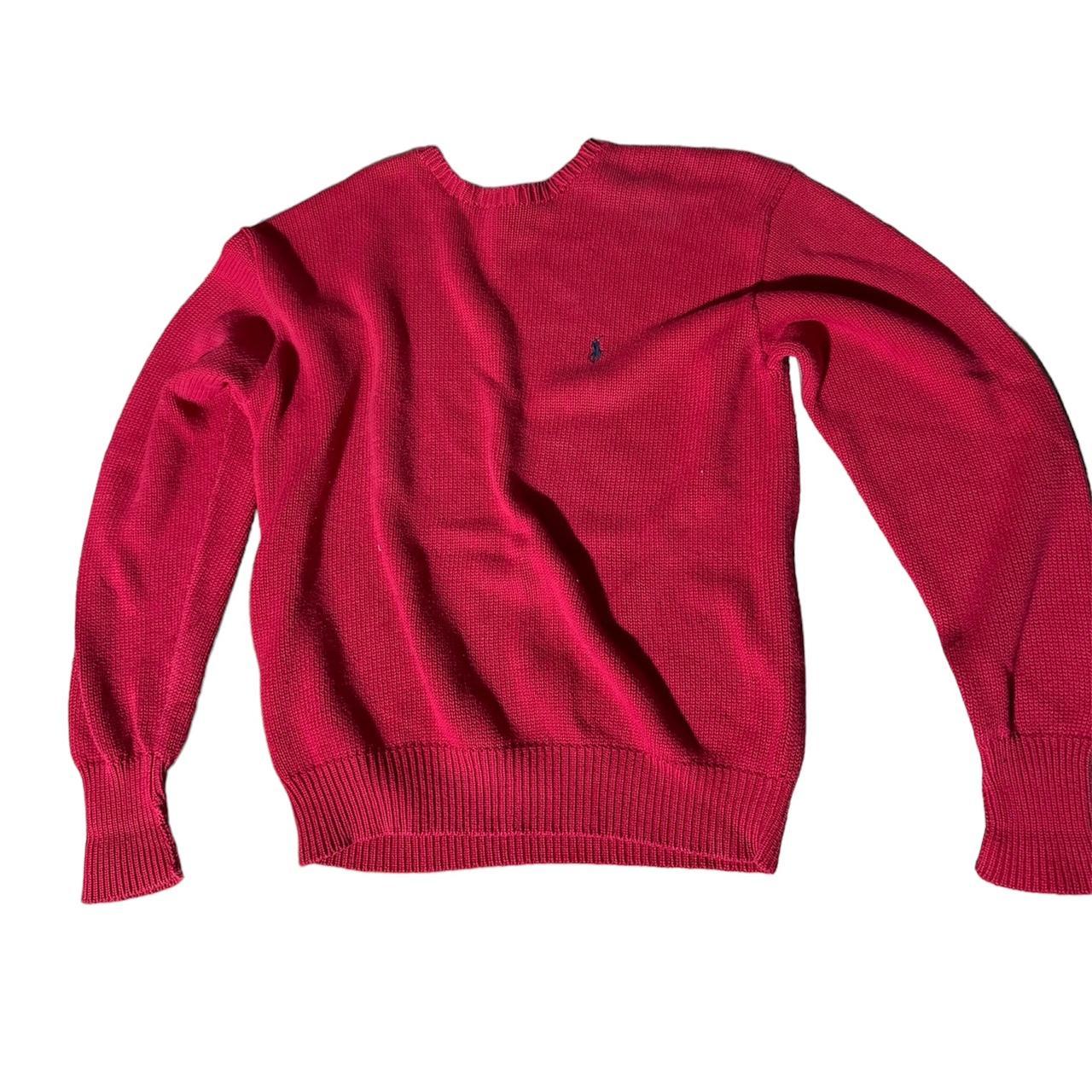 Red Ralph Lauren sweater Sizing: US... - Depop