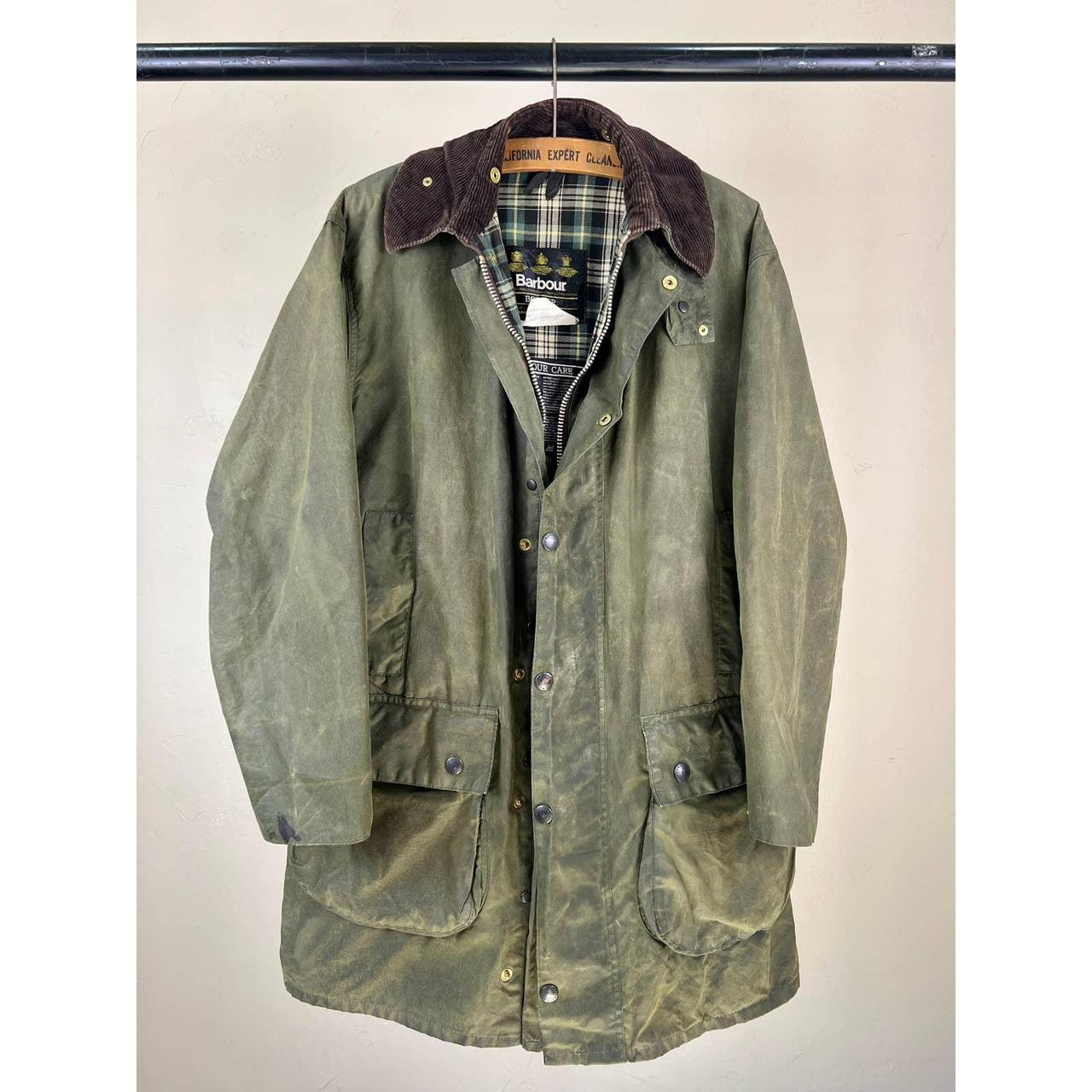 Vintage 90s Barbour Border Waxed Jacket -... - Depop