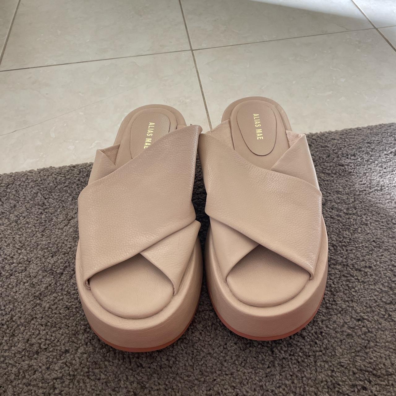 Alias Mae wedge sandals Worn once Size 40 Beige... - Depop